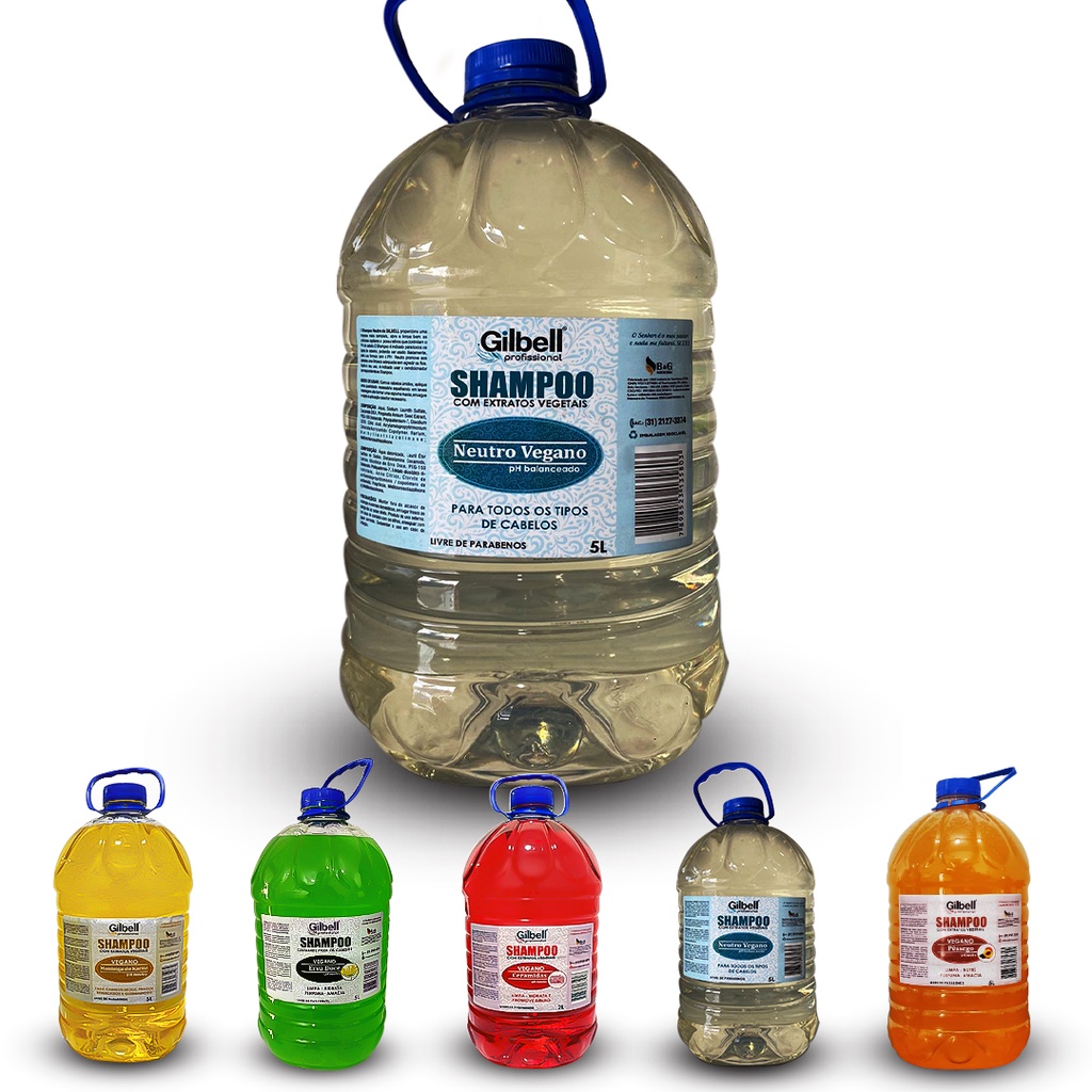 Shampoo 5 Litros Neutro Profissional Salão De Beleza Livre De Parabenos ...