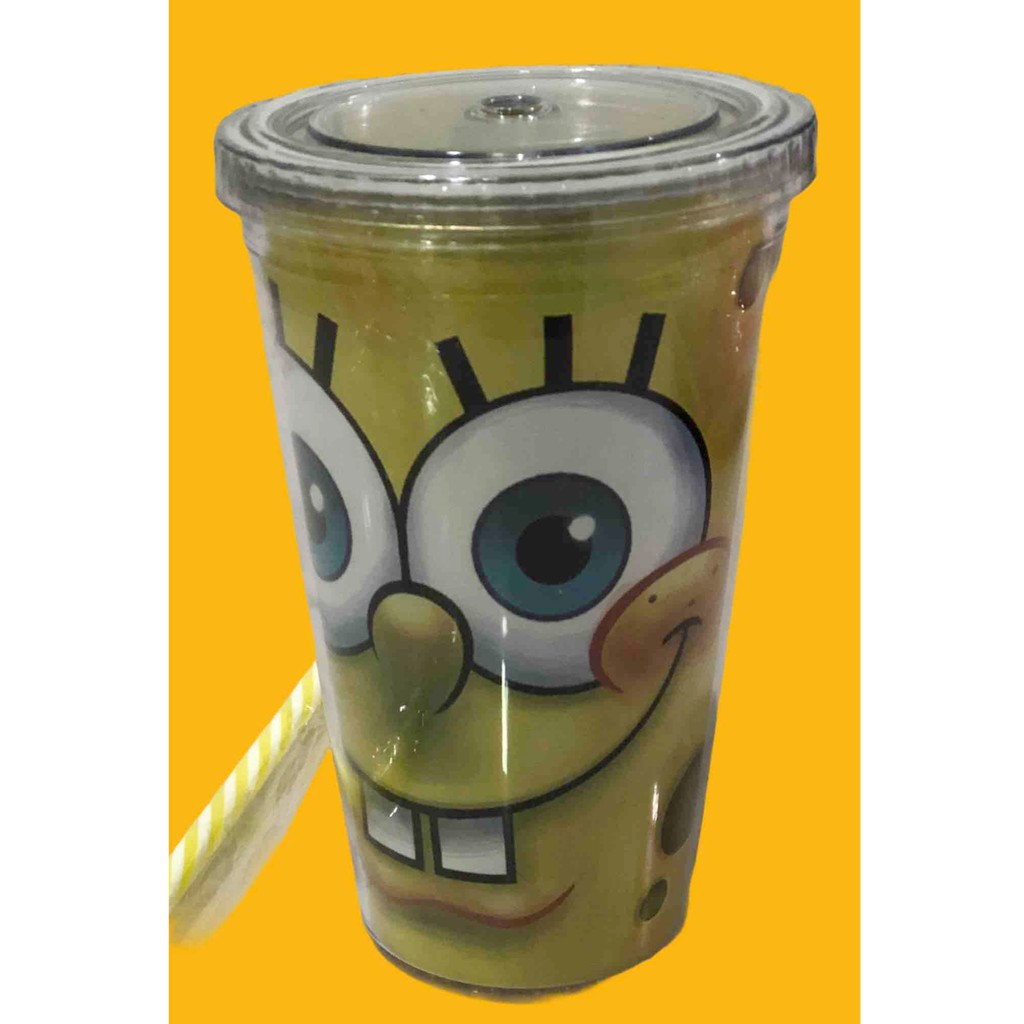 Copo Com Canudo Bob Esponja Produto Licenciado Shopee Brasil