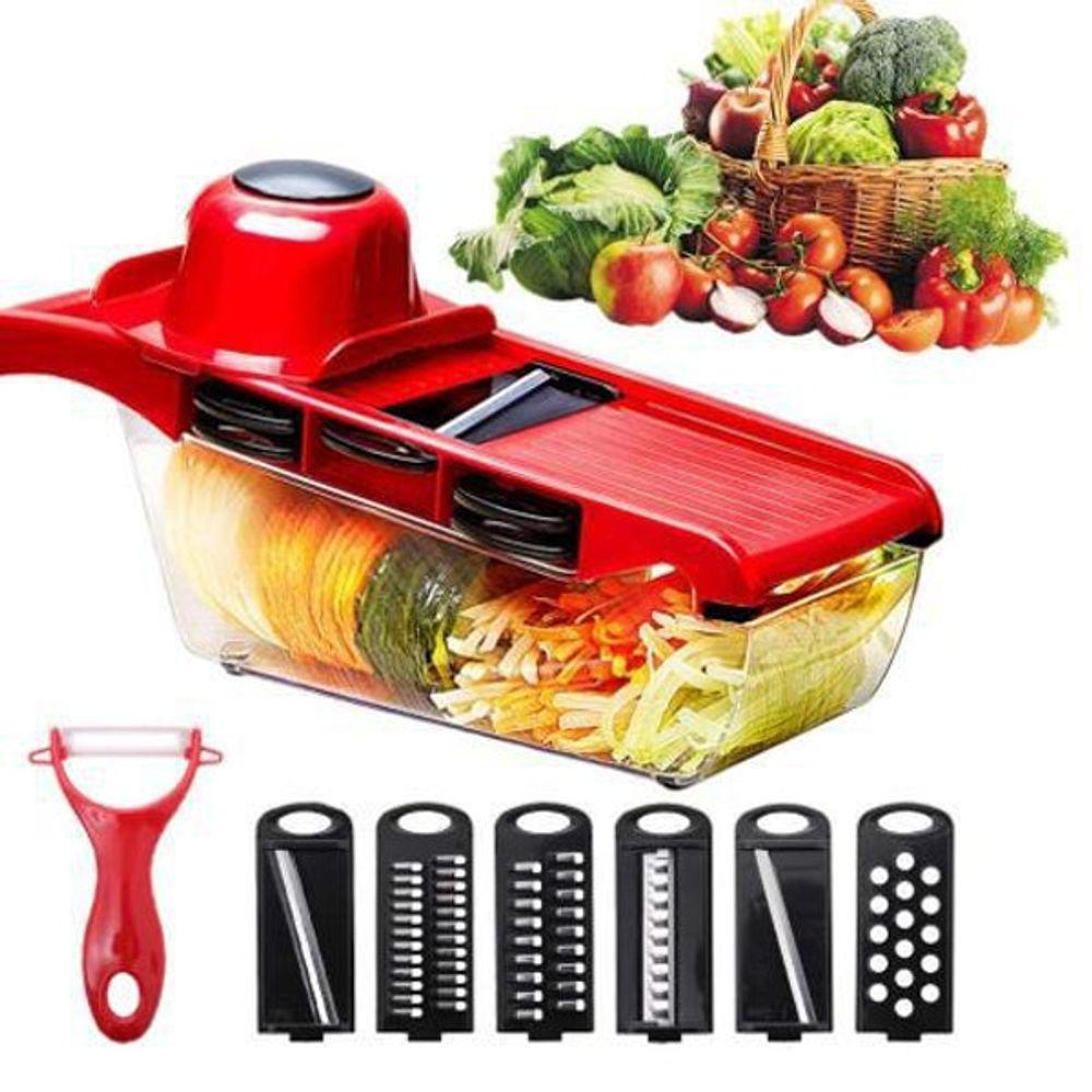 Mandoline profissional cozinha slicer aço inox 6 em 1 fatiador cortador ...