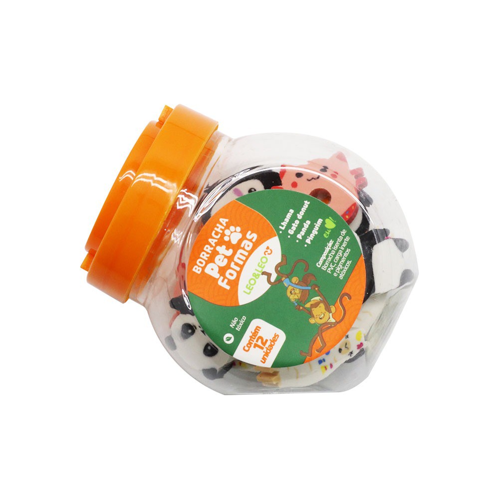 Revenda Pote de Borracha Leo e Leo (12 Unidades) - LEONORA / Borracha Divertida Formas Leo e Leo ...