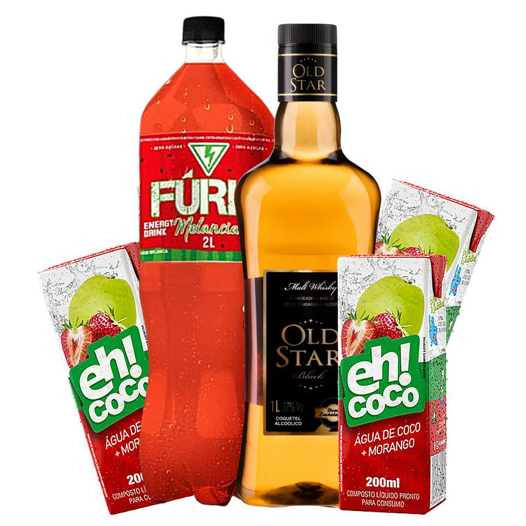 Combo Kit Whisky 1L + Energético Furia 2L + 3 suco de Gelo de coco | Shopee Brasil