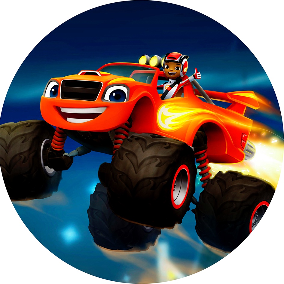 Painel 3d Festa Redondo 1,50 Malha Sublimado Carro Blaze | Shopee Brasil