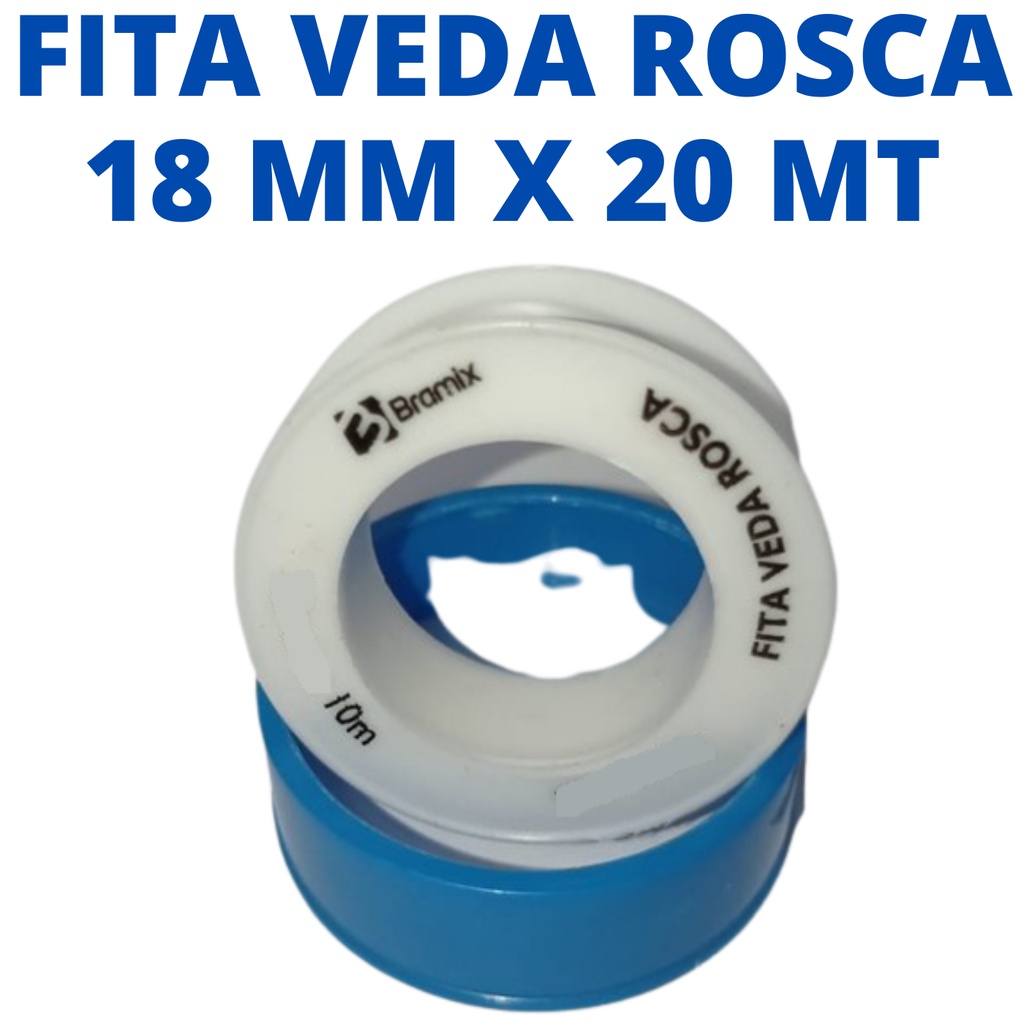 Fita Veda Rosca 18 mm x 20 MT - Bramix | Shopee Brasil