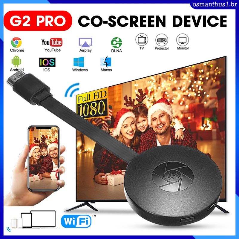 Adaptador Dongle Chromecast G2 Pro Google smart TV vara Miracast ...