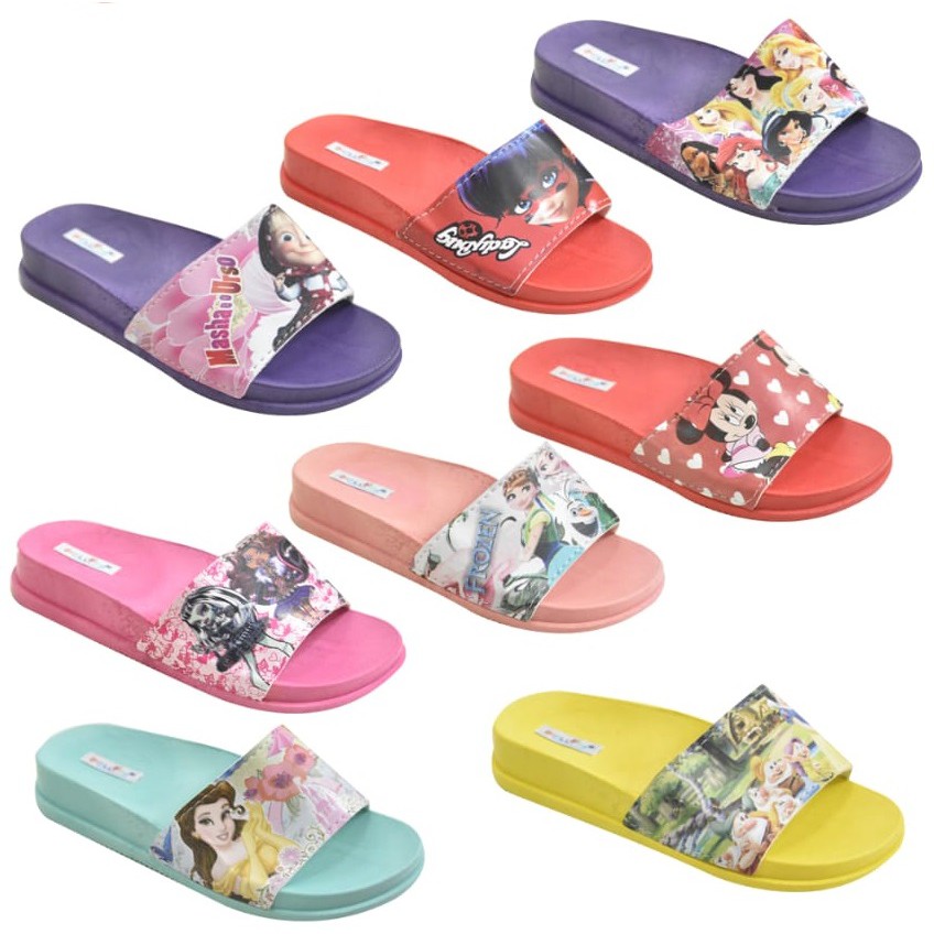 kit 12 pares chinelos beach infantil meninas par princesas chinelo pala ...