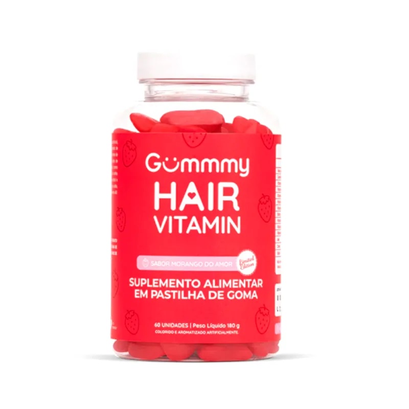 Hair Suplemento Alimentar em Goma Morango do Amor Gummy | Shopee Brasil