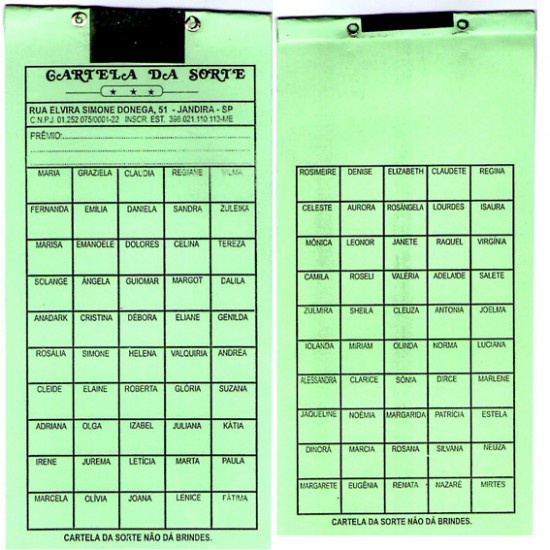 cartela de rifa com 100 nomes pacote com 10, cartela da sorte , cores variadas. | Shopee Brasil