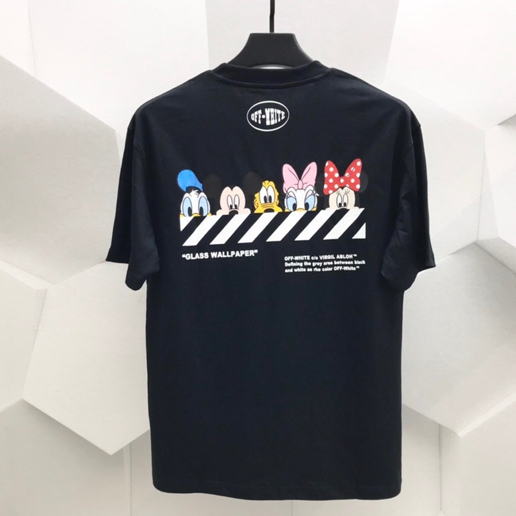 Camiseta T-shirt Unissex Algodão OFF WHITE MICKEY Disney | Shopee Brasil