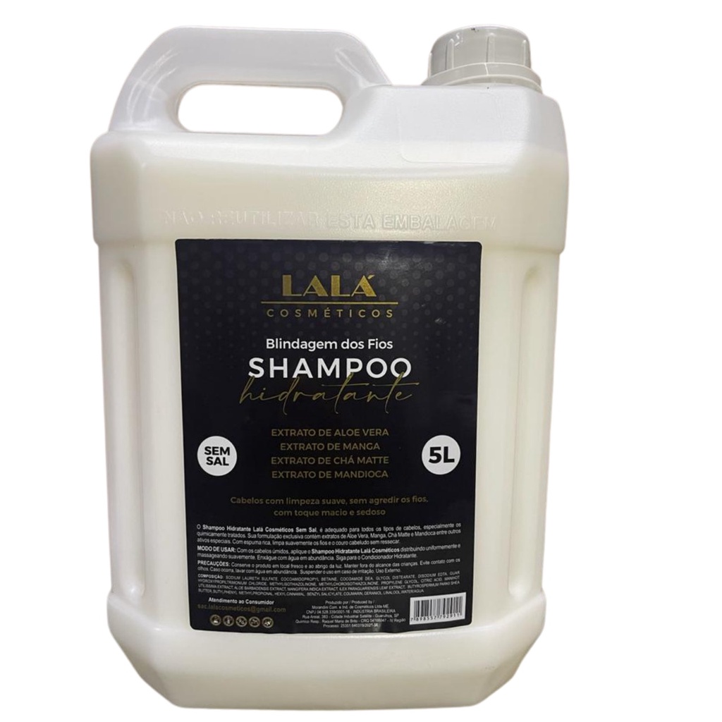 Shampoo Lavatório 5 Litros Sem Sal Galão Profissional - Lala Cosméticos ...