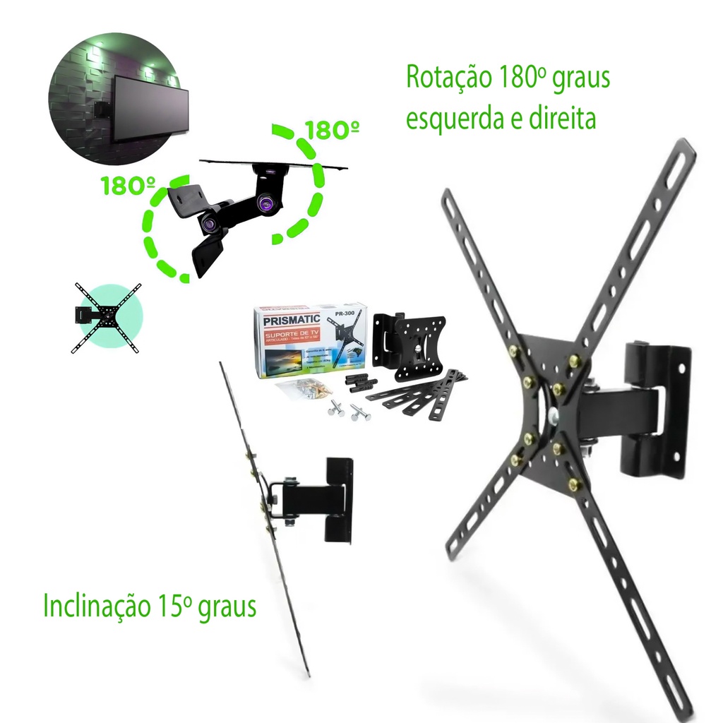 Suporte de TV Articulado para TV e LCD/ Plasma de TV 32" 40" 42" 43" 49 ...