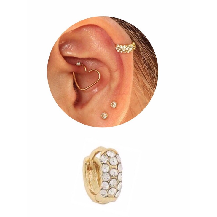 Piercing Argola Clicker 6mm Cartilagem Orelha Hélix Banhado a Ouro ...