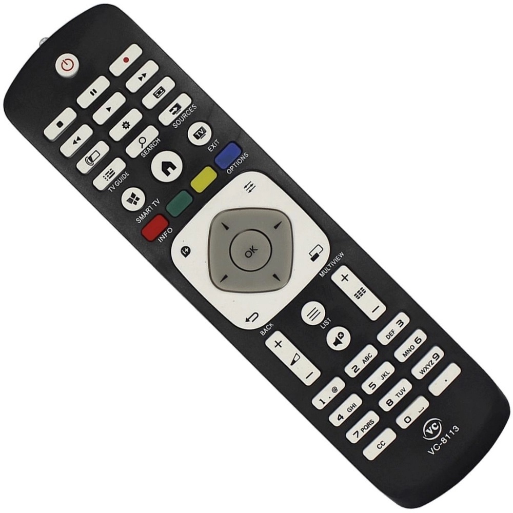 Controle Remoto Tv Philips Led Lcd W1003 W7065 Vc8113 Preto | Shopee Brasil