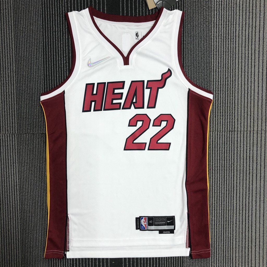 Camisa Miami Heat Jersey 22Jimmy Butler Camiseta 2022NBA White 75o ...