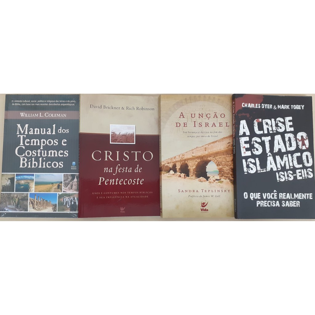 Combo 4 Livros | Manual dos tempos e costumes bíblicos | Festas e História de Israel | Estado ...