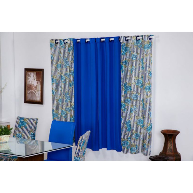 Cortina Floral de 2 metros ( Azul ) | Shopee Brasil