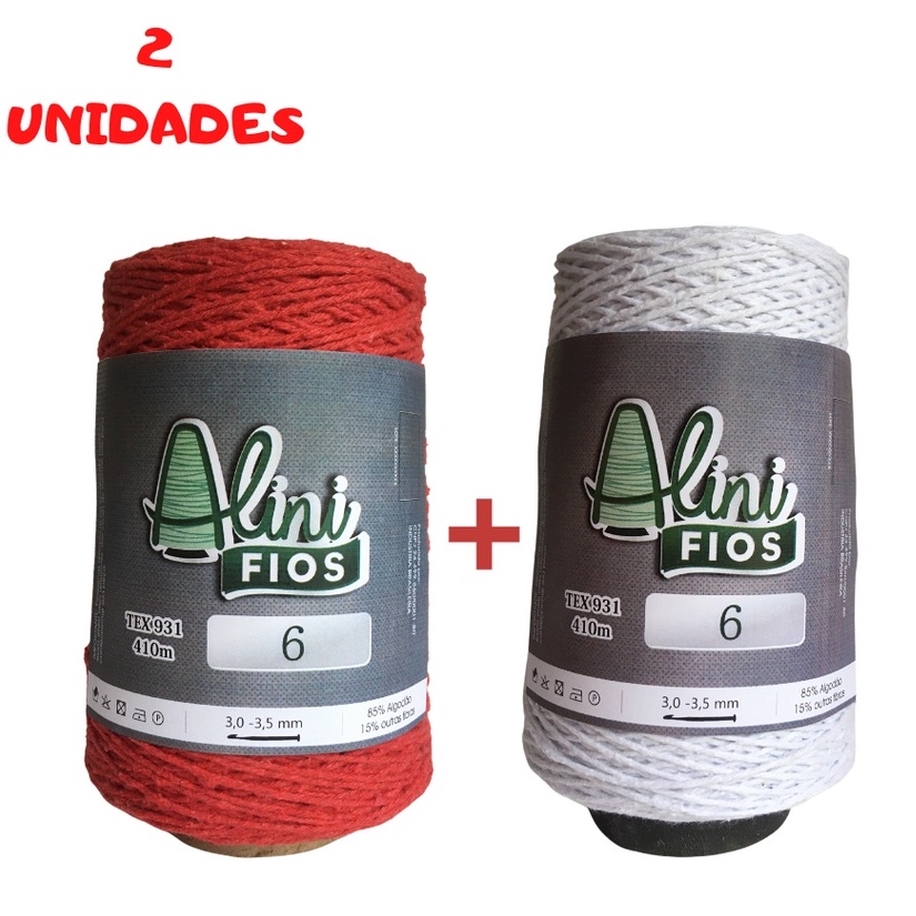 Barbante Nº6 410 metros colorido 2 unidades Alini Fios | Shopee Brasil