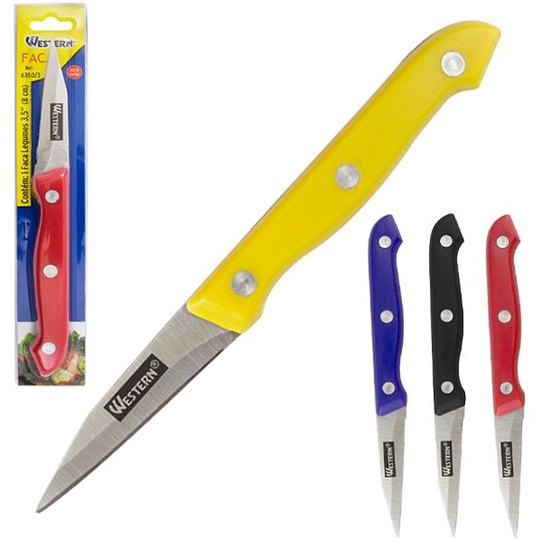 Faca De Legumes e Frutas Aço Inox Cabo Plástico Colorido WESTERN ...