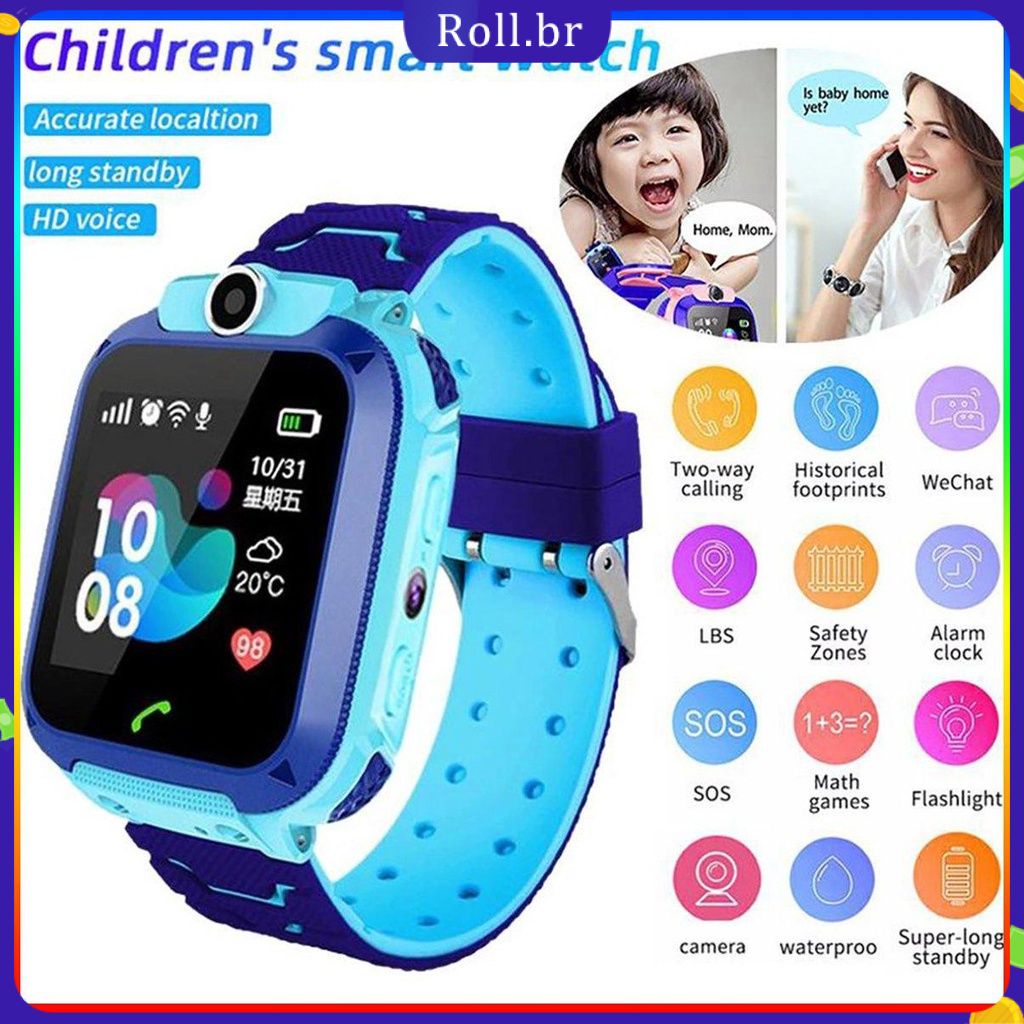 Smartwatch Relógio inteligente infantil Q12 bate-papo de 1,44 polegadas ...
