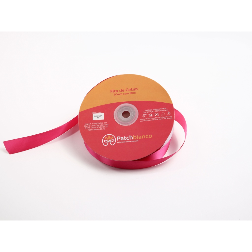 Fita de Cetim Magenta - 20mm - Rolo Com 50 Metros | Shopee Brasil