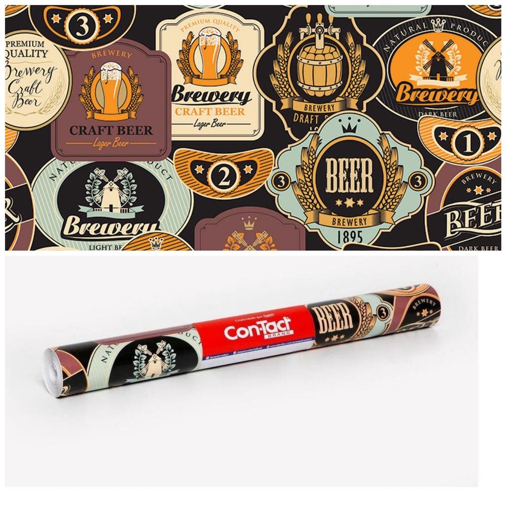 Papel De Parede Adesivo Autocolante Craft Beer 45cm X 2m | Shopee Brasil