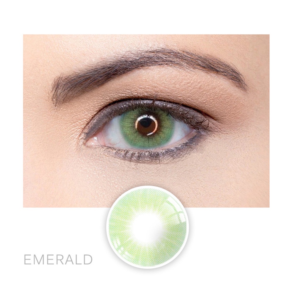 Lentes de contato gelatinosas Calk Hidrocor Emerald Verde, 1 par com ...