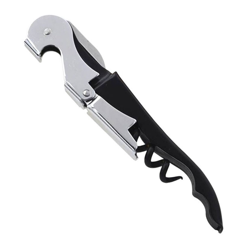 Saca-rolhas Tipo Garçom 2 estágios inox ideal para vinho e cerveja uso ...