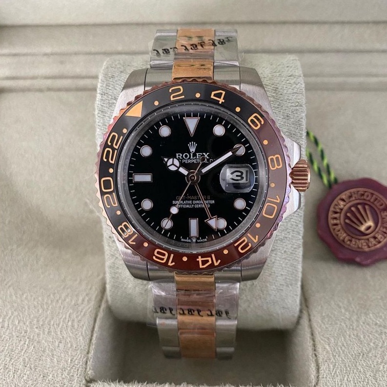 Relógio Rolex GMT-Master II Oyster Misto Chocolate Automático Com ...