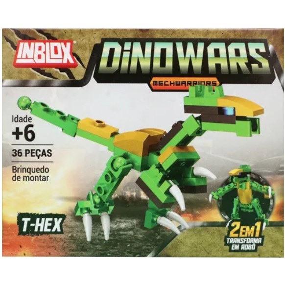 Kit Mini Blocos De Montar Dinossauros Robôs Dinowars 2 Em 1 | Shopee Brasil