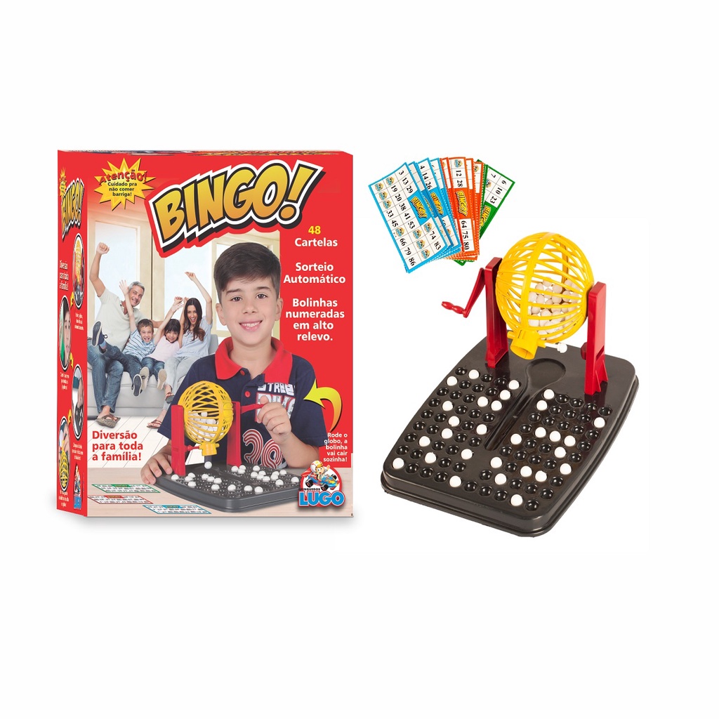 Jogo de Bingo Infantil com Globo e Tabuleiro - Lugo | Shopee Brasil