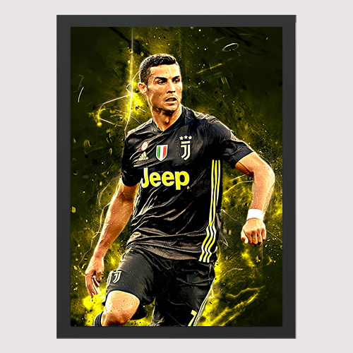 Quadro Decorativo Cristiano Ronaldo CR7 Juve black 45x33 A3 | Shopee Brasil