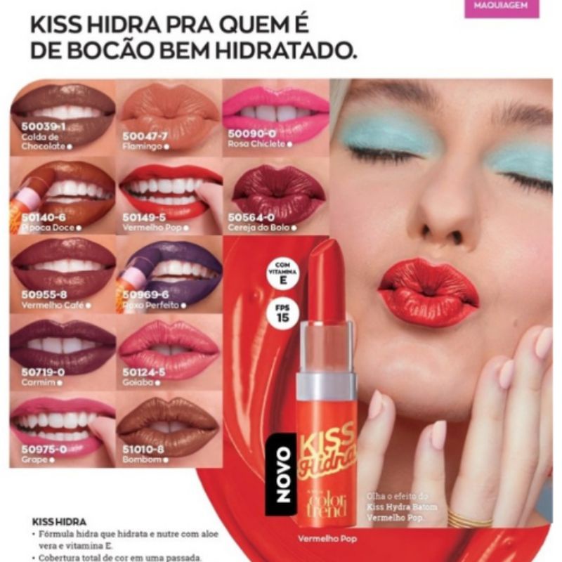 Batom Hidratante/Kiss Hidra - Color Trend - Avon | Shopee Brasil