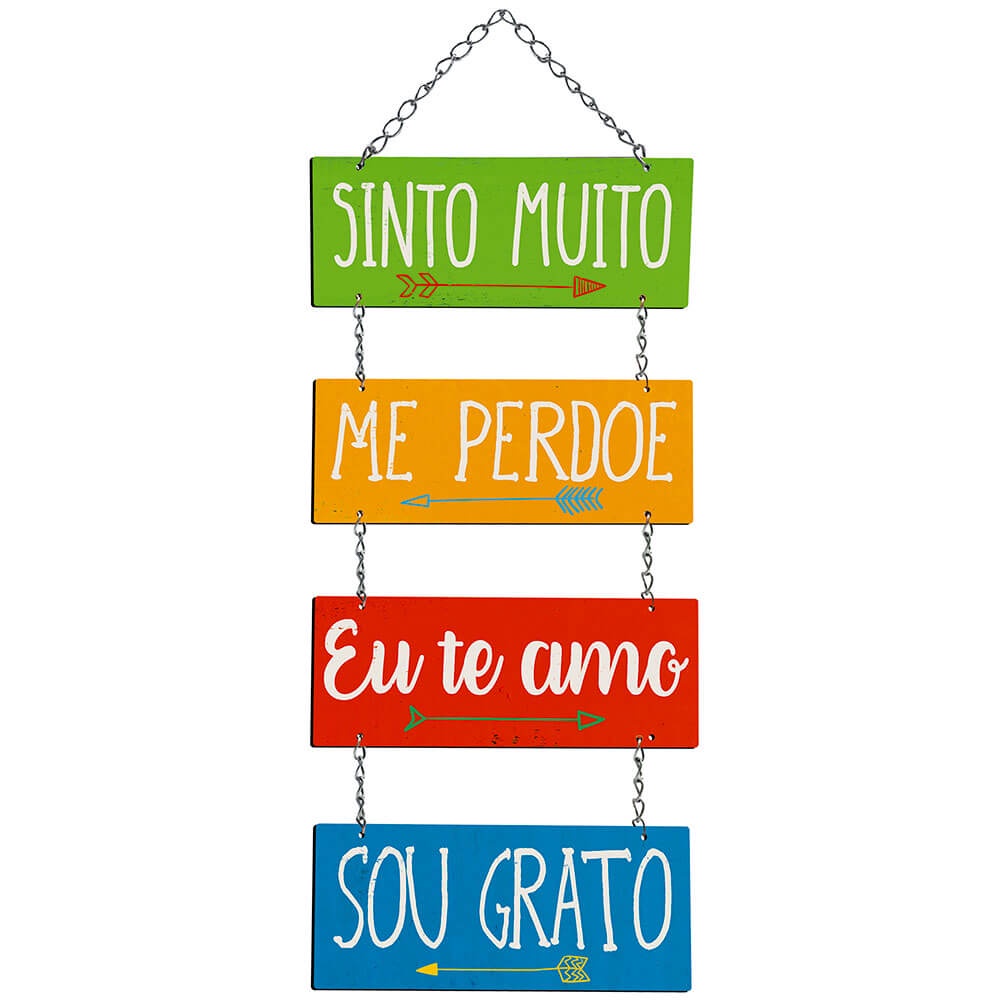 Placa Decorativa em MDF Adesivada - Sinto Muito, Me Perdoe, Eu Te Amo, Sou Grato - Ho Oponopono ...