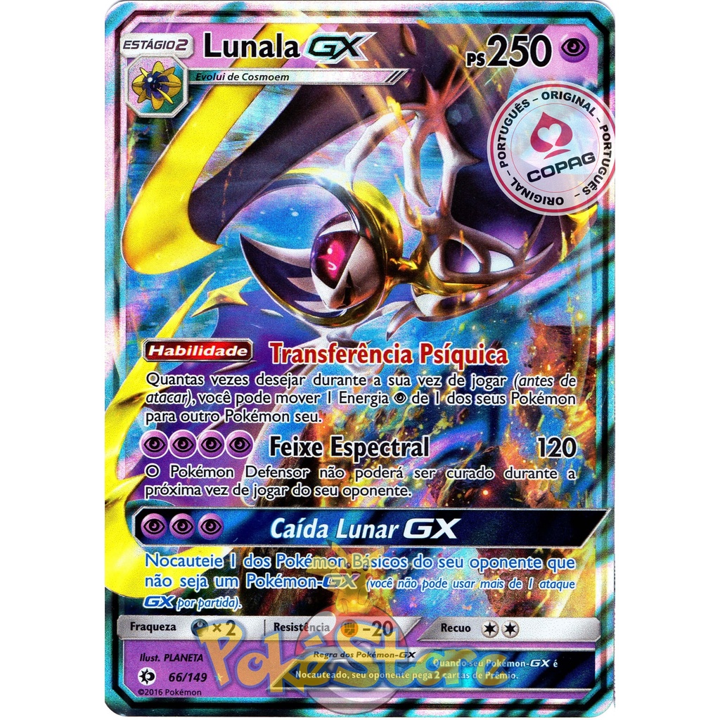 Carta Pokemon Lunala GX Português Original Copag | Shopee Brasil