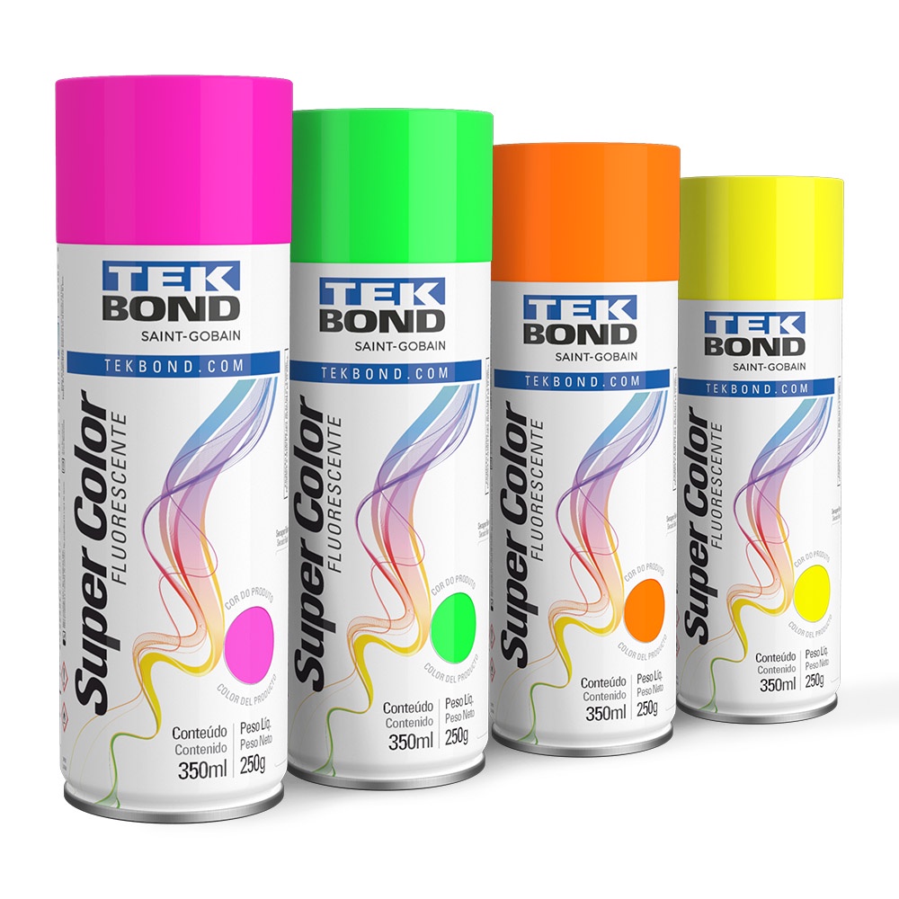 Tinta Spray Cores Fluorescentes Tekspray Supercolor Tekbond | Shopee Brasil