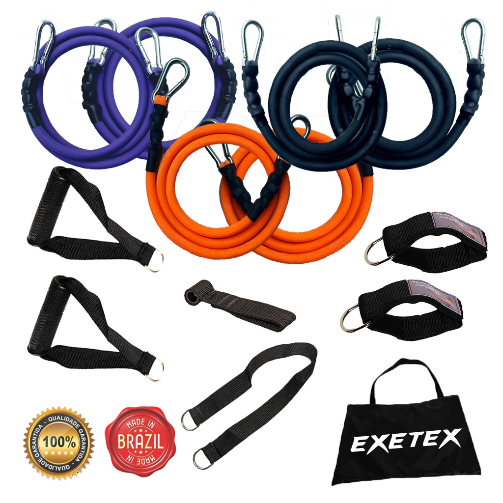 KIT MEGA ELASTICO - SUA ACADEMIA EM QUALQUER LUGAR | Shopee Brasil