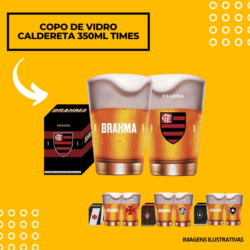 Copo de vidro caldereta 350ml Flamengo Globimport | Shopee Brasil