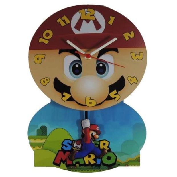 Relógio De Parede Super Mario Bros World Pêndulo Mario Galaxy ...
