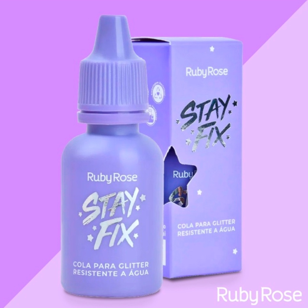 Cola Glitter Resistente A Água Stay Fix Ruby Rose 15ml HB580 | Shopee ...