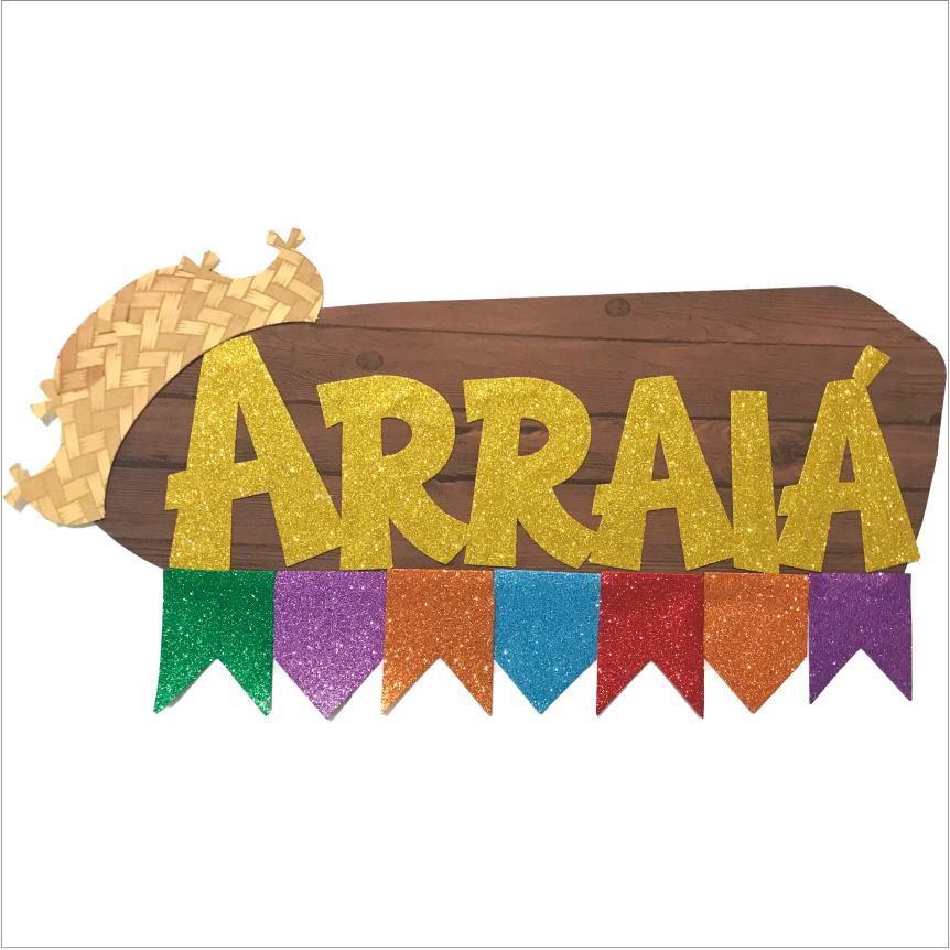 Enfeite Painel De Festa Junina Arraiá De Glitter C/ Chapéu | Shopee Brasil