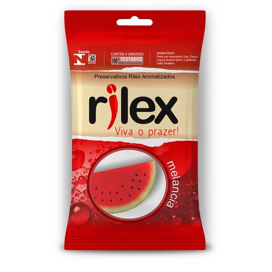 Preservativo Lubrificado Com Aroma De Melancia 3 Unidades Rilex ...