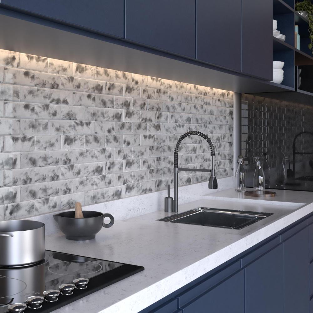 Azulejos Metrô Tijolinho Branco Carrara - Cole Na Parede 55 Peças (0 ...