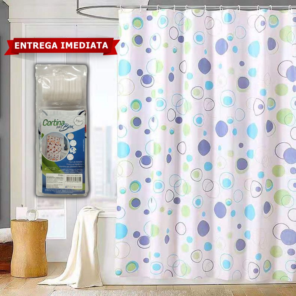 Cortina Box Banheiro 170 X 180 Cm Em Pvc Lindas Várias Cores ArtHouse ...