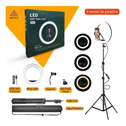 Ring Light Led Iluminador 6 polegadas 16cm 10 polegadas 26cm Completo 2,1m Tripé 210cm | Shopee ...