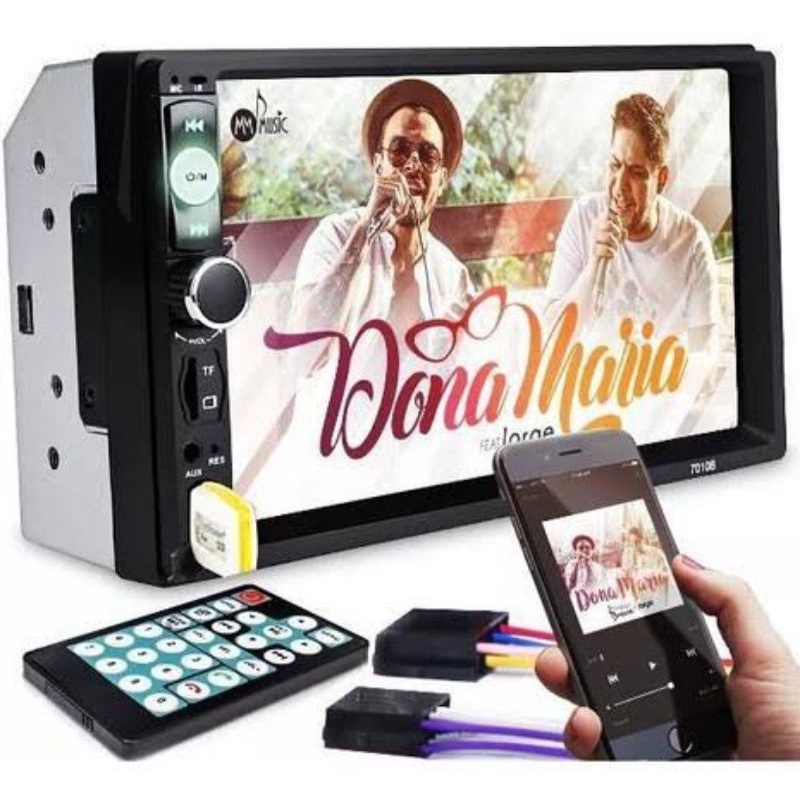 CENTRAL MULTIMÍDIA MP5 2 DIN TELA DE 7 POLEGADAS BLUETOOTH TOUCHSCREEN ...