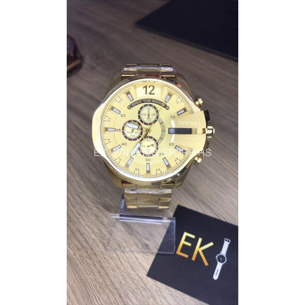 Relógio Diesel 10bar Dz-4360 dourado | Shopee Brasil