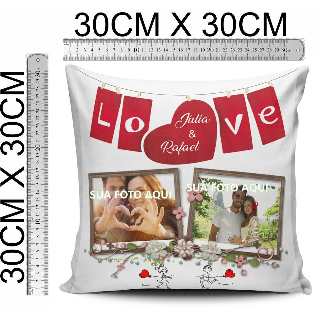 Almofada Personalizada Com sua Foto Amor Love Tamanho 30x30 | Shopee Brasil