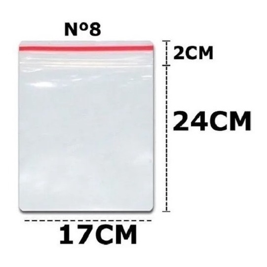 Saco Zip Lock N8 17x24cm Saquinho Plastico Hermetico C/100 | Shopee Brasil