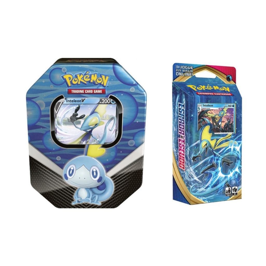 Pokémon Kit Deck Inicial Inteleon + Lata Sobble Inteleon V Original ...