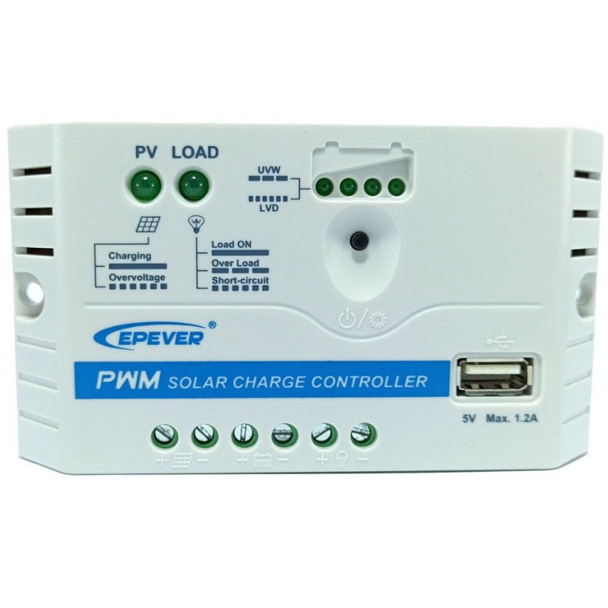 Controlador de Carga Solar PWM 10A Epever LS1024EU 12/24V USB | Shopee Brasil