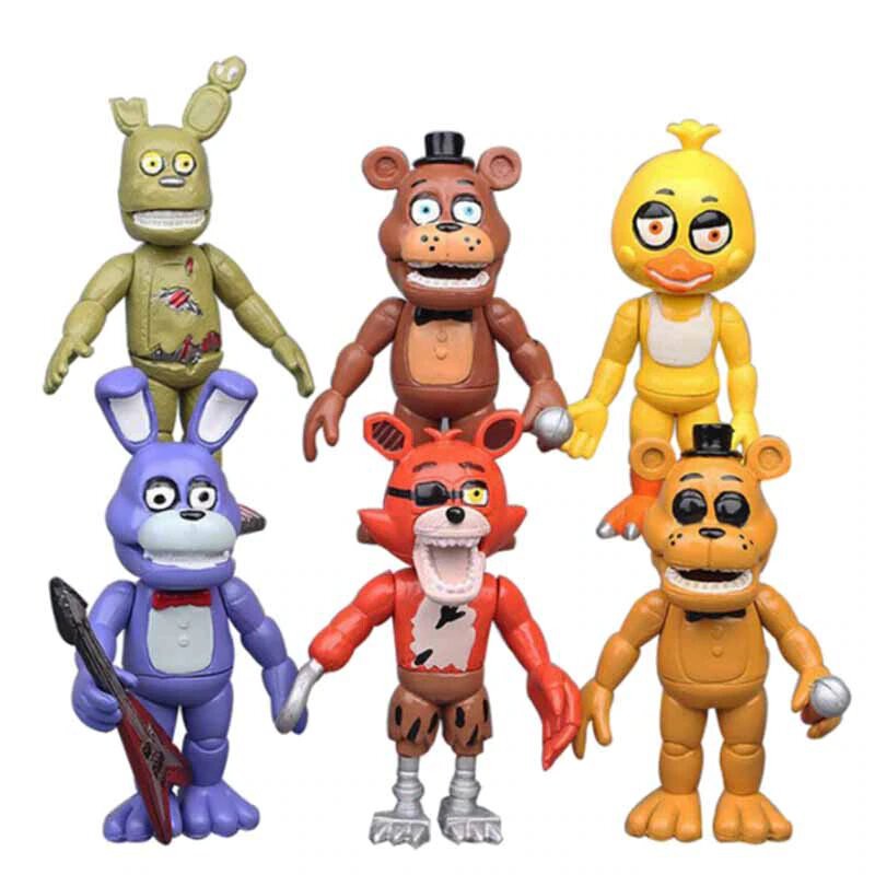Five Nights At Freddy's Fnaf Kit Com 06 Personagens 10cm | Shopee Brasil